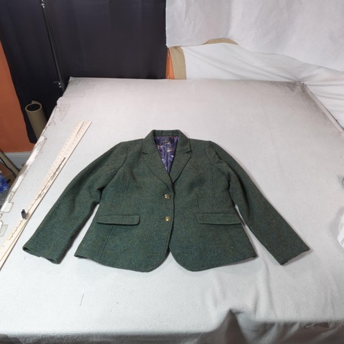 Talbots Aberdeen Blazer Womens 12 Green Herringbone Old Money Luxury ...