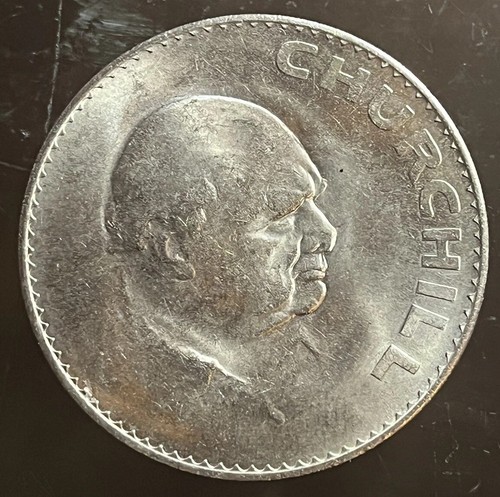 1965 - British One Crown Coin - Britain UK Winston Churchill Elizabeth ...