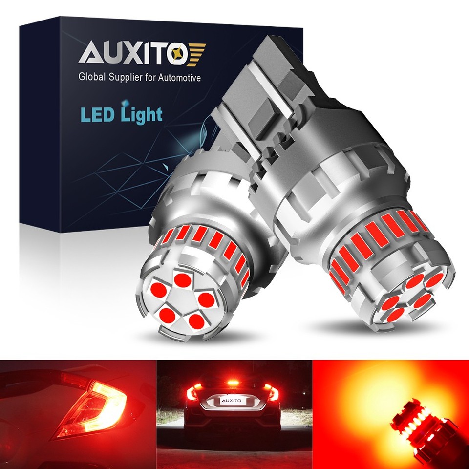 2x AUXITO Red 7443 7444 LED Front Turn Signal Blinker Light Bulbs No ...