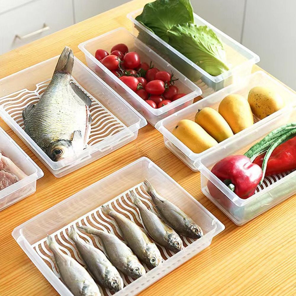 1Pcs Food Grade PP Crisper Box Fish Meat Storage Box Kitchen | eBay
