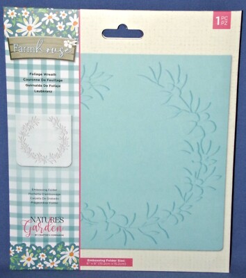 Farmhouse Embossing Folder Foliage Wreath by Crafters Companion Natures ...