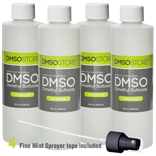 DMSO 8 oz. Bottle Non-diluted 99.995% Dimethyl Sulfoxide w/ Sprayer (4 pack) | eBay