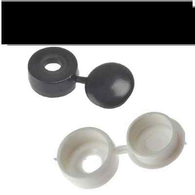 Quality Hinged Plastic Screw Cover Caps, White / Black, Free P&P | eBay UK