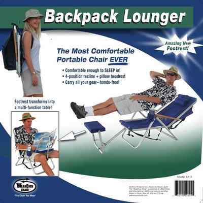 Wearever Backpack Folding Beach Camp Pool Deck Lounger Chair | eBay