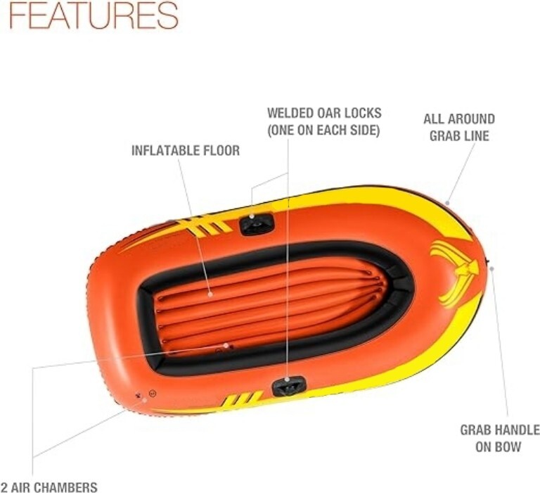 Bote Inflable Con Remos Balsa Bote De Pesca Resistente Durable Bomba De ...