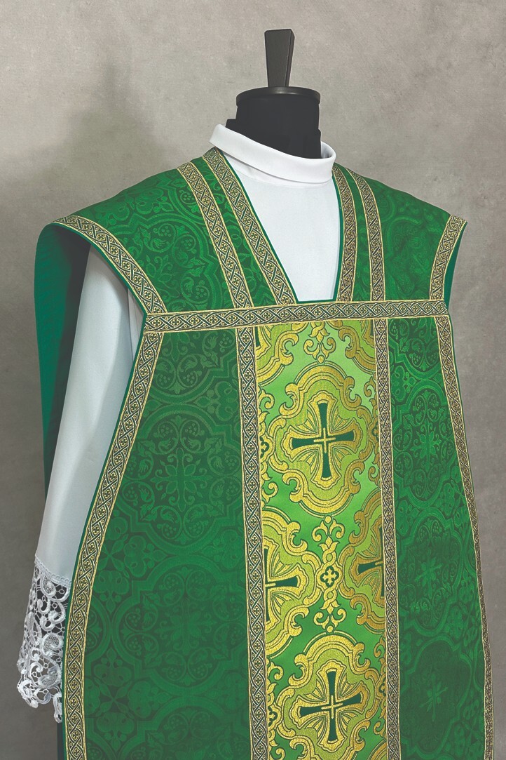 Green Fiddleback CHASUBLE Roman Style | eBay UK