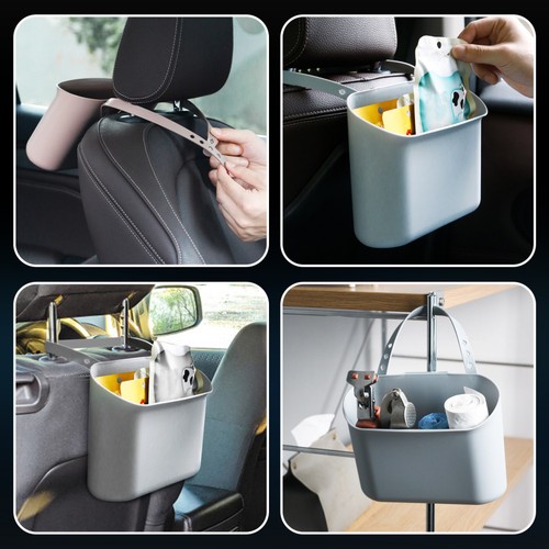 3 pcs Car Trash Can Garbage Storage Container Car Rear Hanging Storage ...
