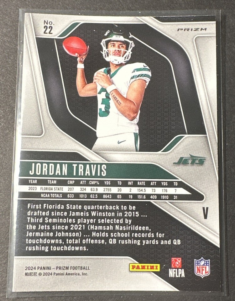 2024 NFL Prizm No Huddle JORDAN TRAVIS Silver Disco Prizm RC #22 | eBay