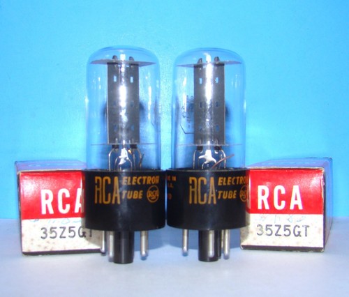 35Z5GT NOS RCA 1950 radio audio amplifier vintage vacuum tubes 2 valves ...