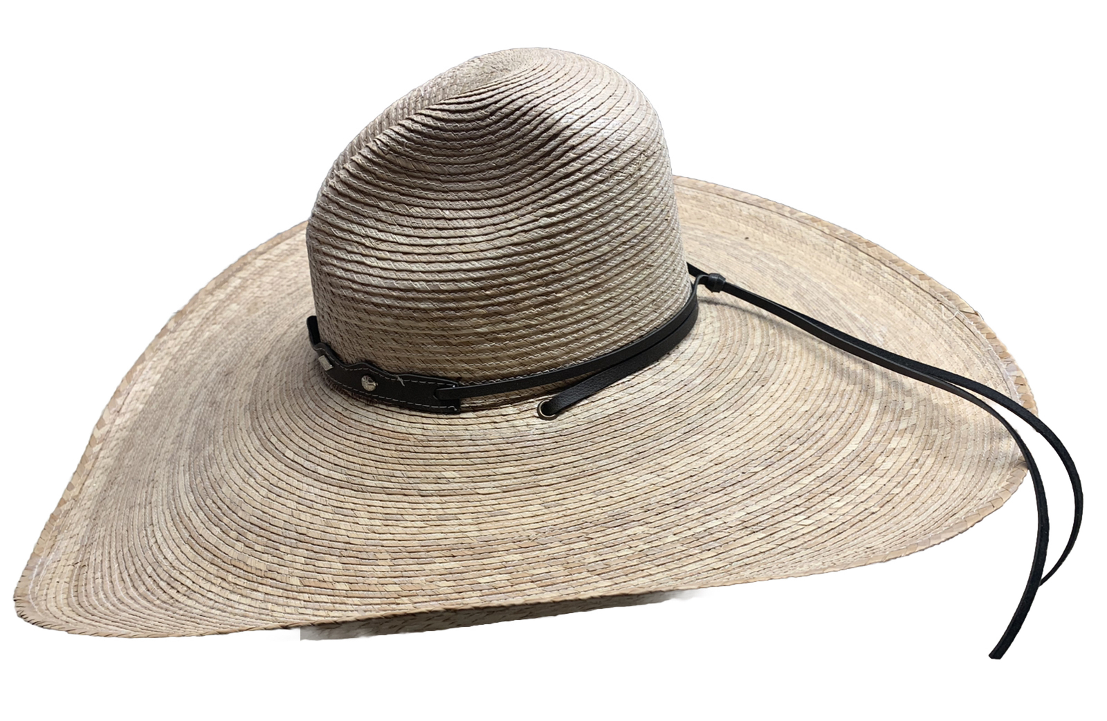 Alamo Straw/Palm Charro Hat O/S 7”Brim Band Ties Sombrero Western ...