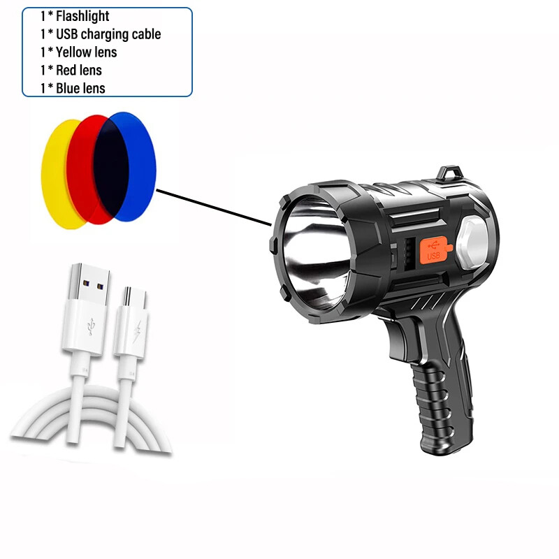 Spot Lights Hand Held Rechargeable Spotlight Large Flashlight 1000,000 ...