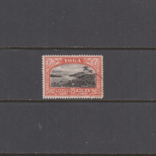 026 - Tonga 1897 5s View of Vavau Harbour wmk sideways superb used SG ...
