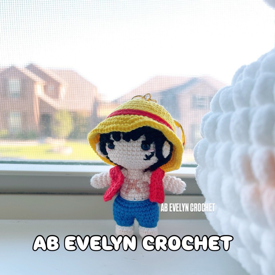 Luffy Crochet Keychain, one piece crochet, Amigurumi | eBay