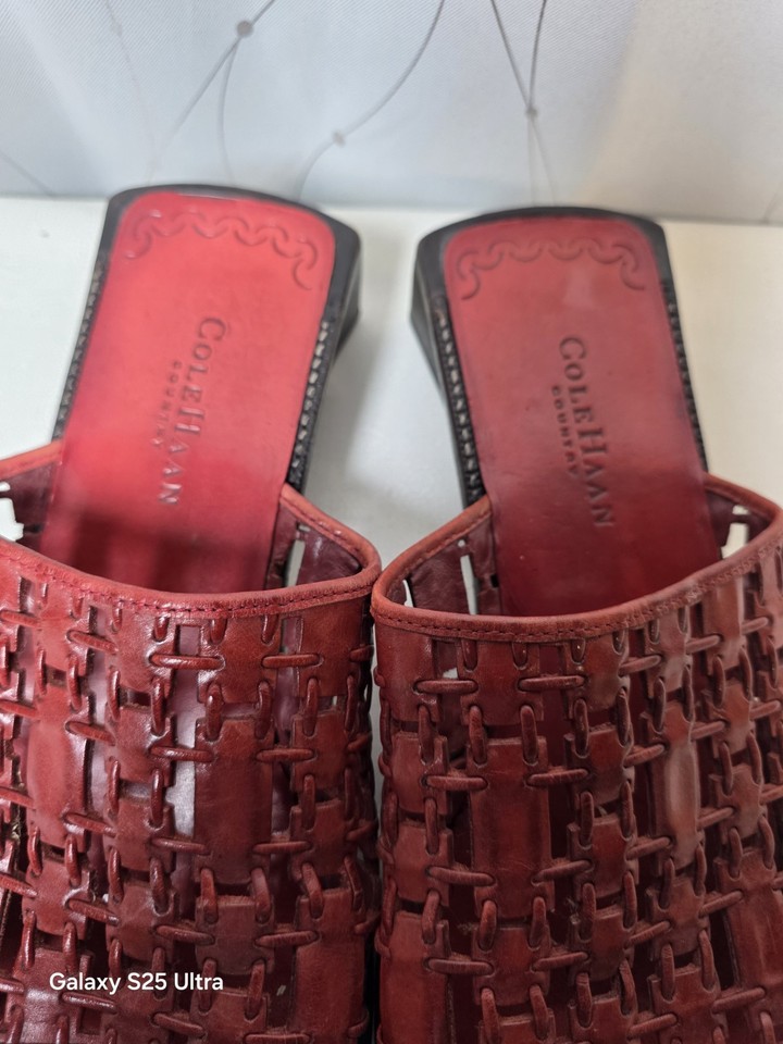 Cole Haan Country Womens Red Woven Sandal 9 Boho Luxury Staple | eBay