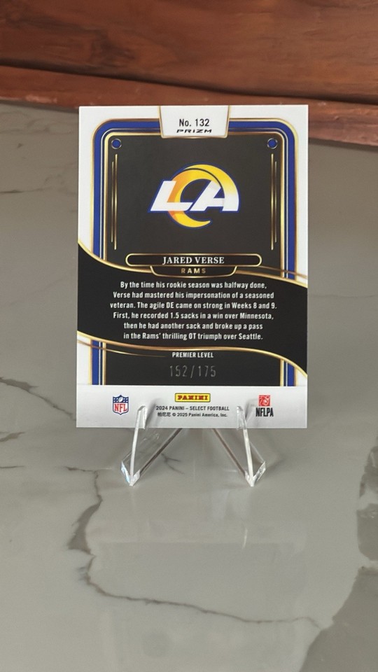 JARED VERSE 2024 SELECT PREMIER LEVEL ROOKIE BLUE CHECKER RC /175 Q4271 ...