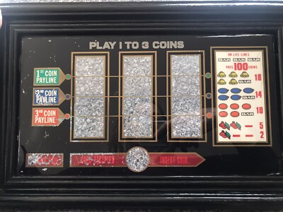 Genuine Slot Machine Front Panel Award Glass 3 Pay Lines Bar Play Coins ...