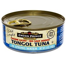 Crown Prince Natural Chunk Light Tongol Tuna in Spring Water 5 Ounce ...
