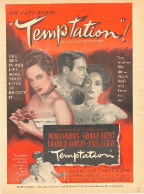 1946 MERLE OBERON GEORGE BRENT CHARLES KORVIN PAUL LUKAS LOVE MOSS ...