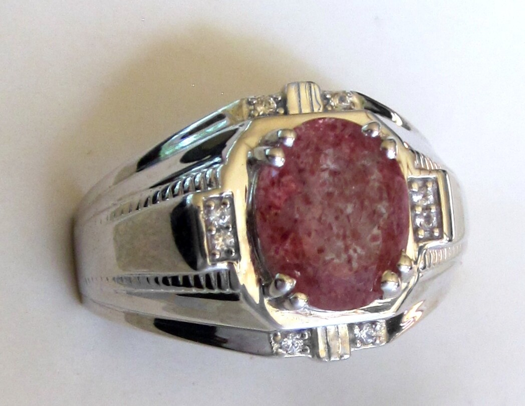 Men's Tanzanian Natronite Ring / size 12 / 925 Sterling Silver / 3 ...