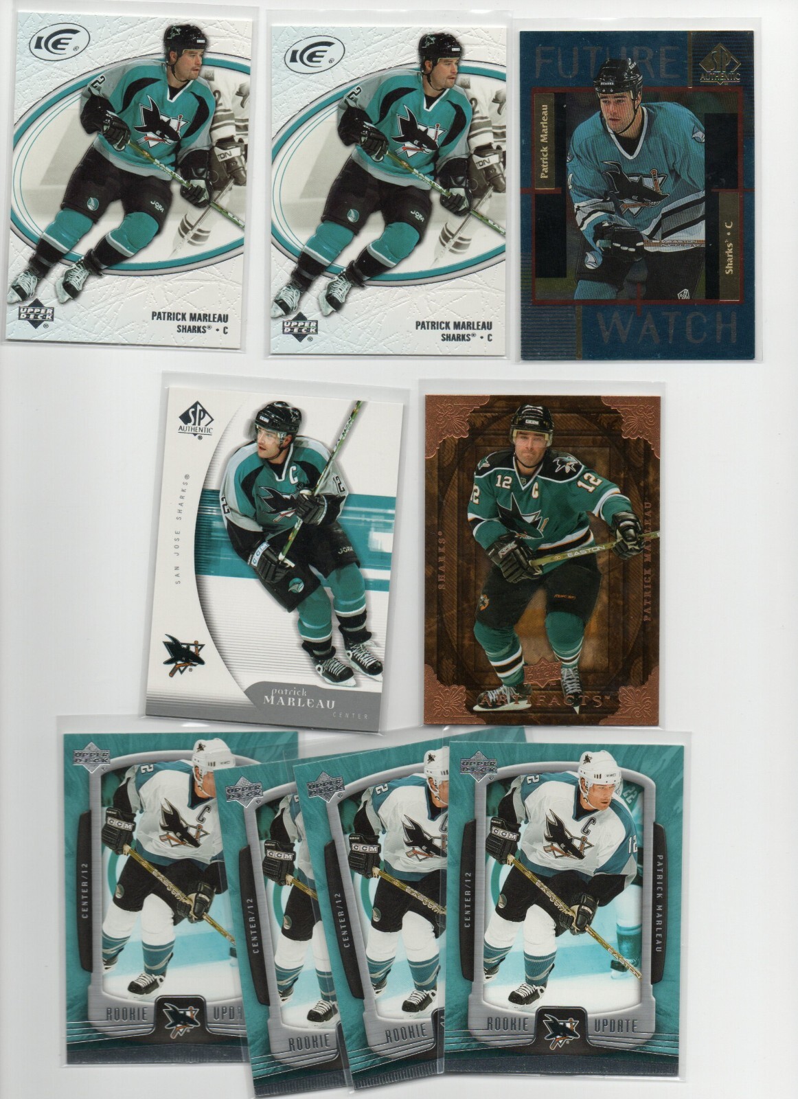 PATRICK MARLEAU 1997/98 SP AUTHENTIC ICE UPDATE 05-06 9X ROOKIE RC LOT ...