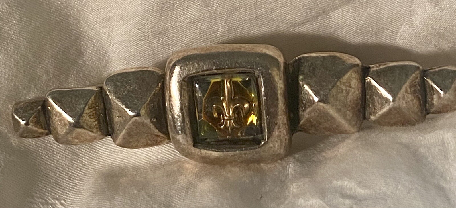 Cyclope Paris Fleur De Lis Pewter Bar Brooch Pin Rare - Gem