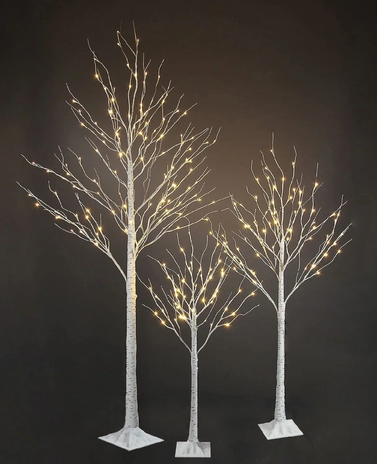 Lightning Birch Trees set 4ft 6ft 8ft Warm White Home Pack Home ...
