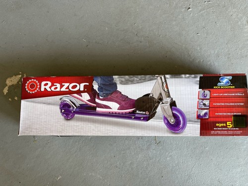 NEW Razor S Kick Scooter - Chrome/Purple, Lightweight, Foldable ...