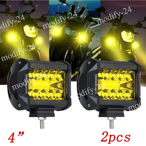 2pc 4inch Yellow LED Work Lights Fog Driving Lamp For Offroad ATV UTV ...