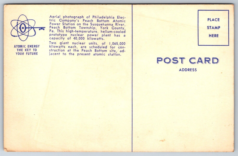 Philidephia Electric Co. Peach Bottom Atomic Power Station Postcard | eBay