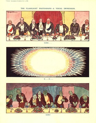 PHOTOGRAHY FLASHBULB HUMOR - Vintage 1923 British CARTOON - Very Bright ...