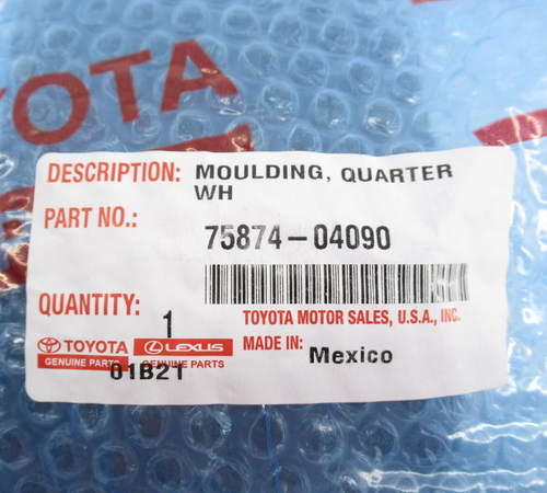 Genuine OEM Toyota 75874-04090 Driver LH Rear Fender Flare Arch 2016 ...