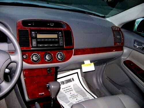 TOYOTA CAMRY FIT 2002 2003 2004 NEW INTERIOR SET CARBON BURL WOOD DASH ...