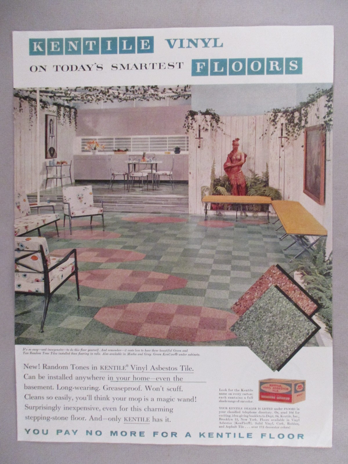 Kentile Vinyl Floors PRINT AD - 1958 ~~ asbestos tile | eBay