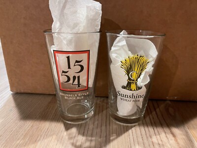 New Belgium Brewing Pint Craft Beer Glass 1554 and Sunshine Wheat | eBay