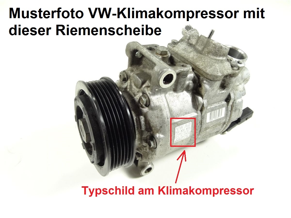 Klimakompressor Riemenscheibe Kupplung VW T5 2.0 TDI 7E0820803G ...