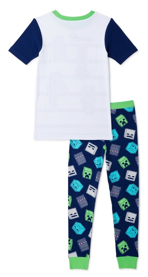 MINECRAFT CREEPER MOJANG Boys Cotton Snug-Fit Pajama Sleepwear Set Sz 4 ...