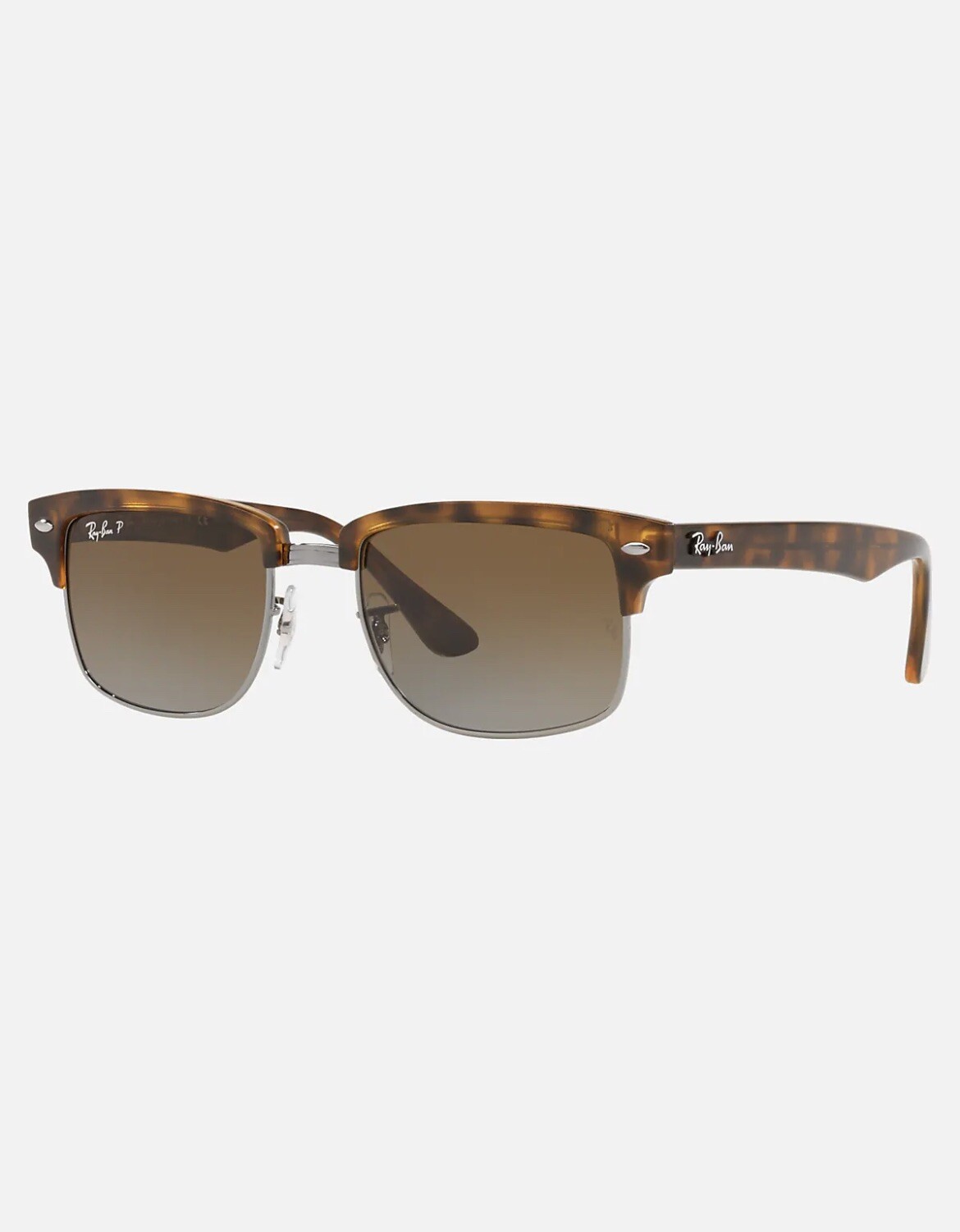 Ray-Ban Clubmaster RB4190 Tortoise Frame with Polarized Brown Lens Men ...