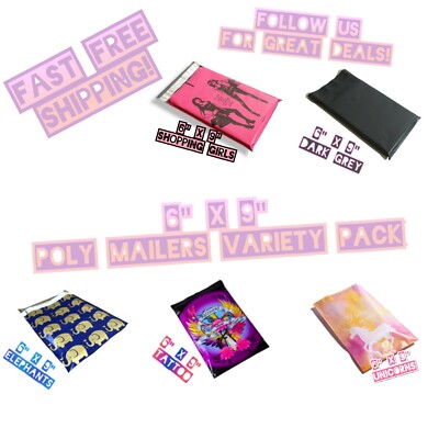 200 Poly Mailers 6x9 Variety Pack (40 ea) | eBay