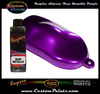 INSPIRE AIRBRUSH BASE METALLIC PURPLE 4oz (SOLVENT), CUSTOM PAINT, HOK ...