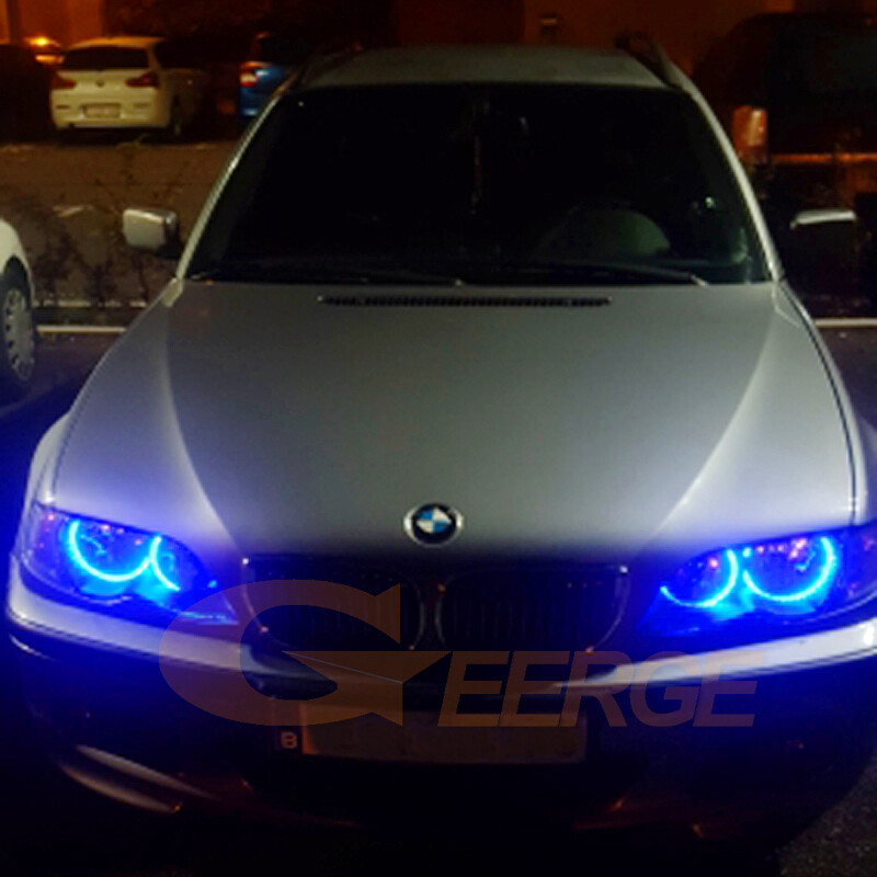 For BMW 3 Series E46 Sedan Wagon Multi Color RGB LED Angel Eyes ...