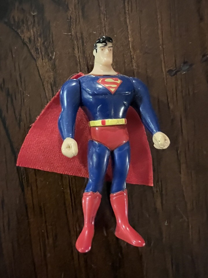 Rare 1997 DC Comics Superman Figure with Red Cloth Cape Collectible Toy ...