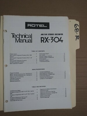 Rotel rx-304 technical service manual original repair book stereo ...