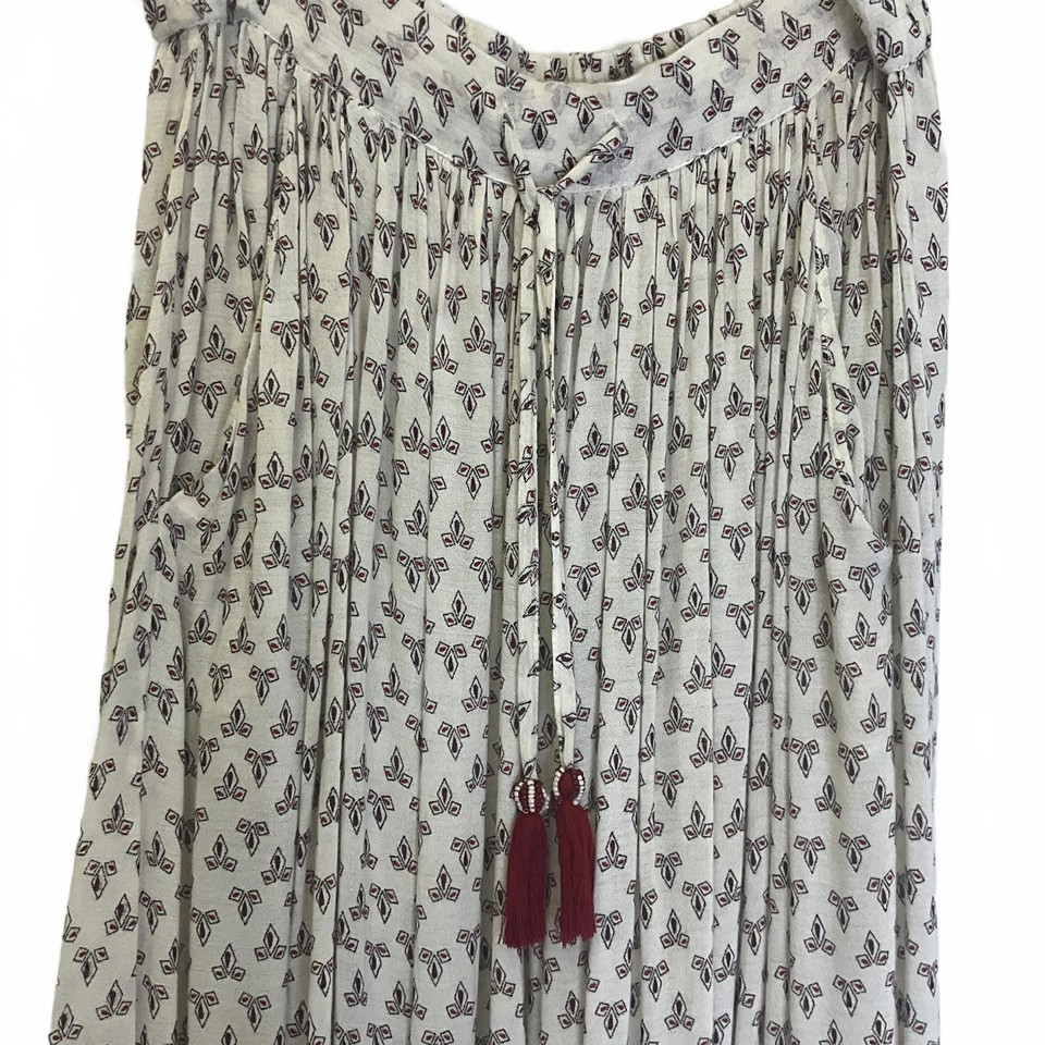 Zara Trafulac Women Size XS White Embroidered BOHO Wide Leg Casual ...