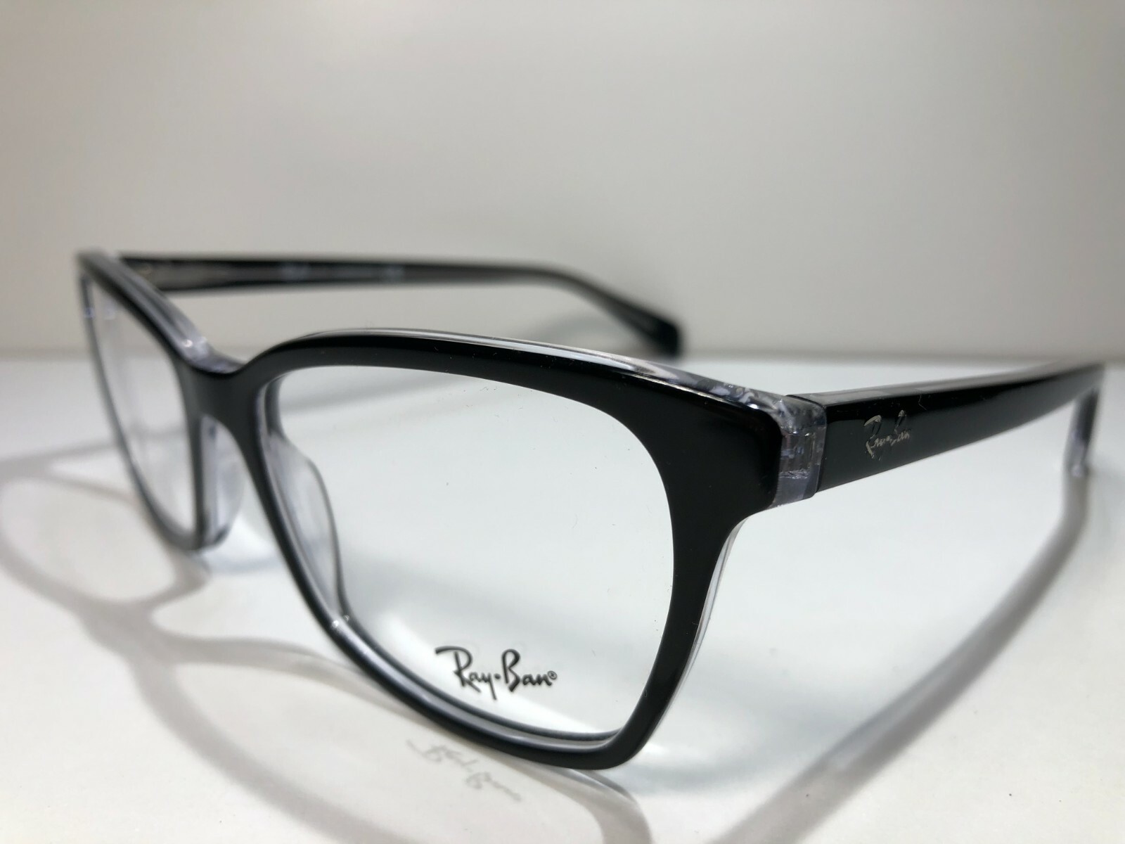 Ray-Ban RB 5362 2034 Black on Transparent Eyeglasses Size 52-17-140 | eBay