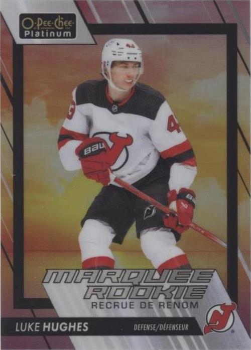 2023-24 O-Pee-Chee Platinum - Marquee Rookies Luke Hughes #204 Sunset ...