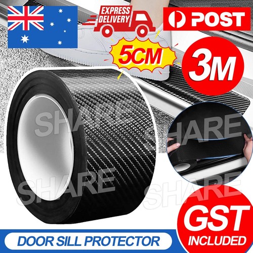 Car Door Sill Protector Edge Sticker Carbon Fiber Rubber DIY Bumper ...