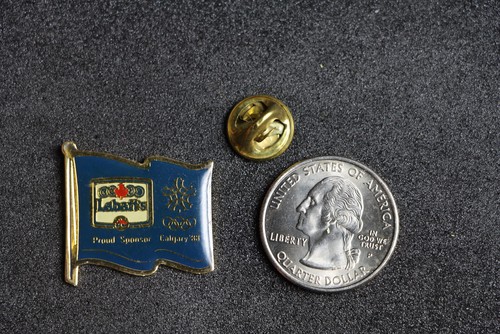 1988 Olympic Calgary Labatt's Blue Proud Sponsor Beer Flag Pin | eBay