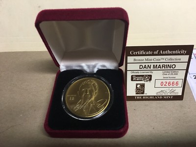 Dan Marino Bronze Football Mint-Coin Highland Mint 02666/25000 | eBay