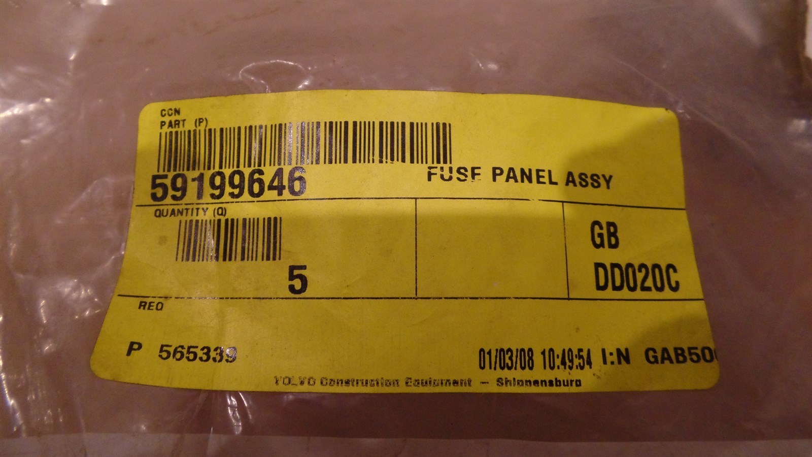 INGERSOLL RAND FUSE PANEL ASSEMBLY 59199646-000, 59 199 646, VOLVO, NIB ...