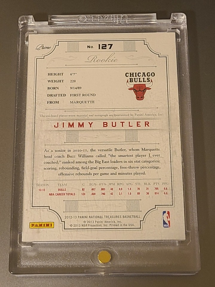 2012/13 National Treasures Jimmy Butler Rookie Patch Auto BGS 9.5/10 ...